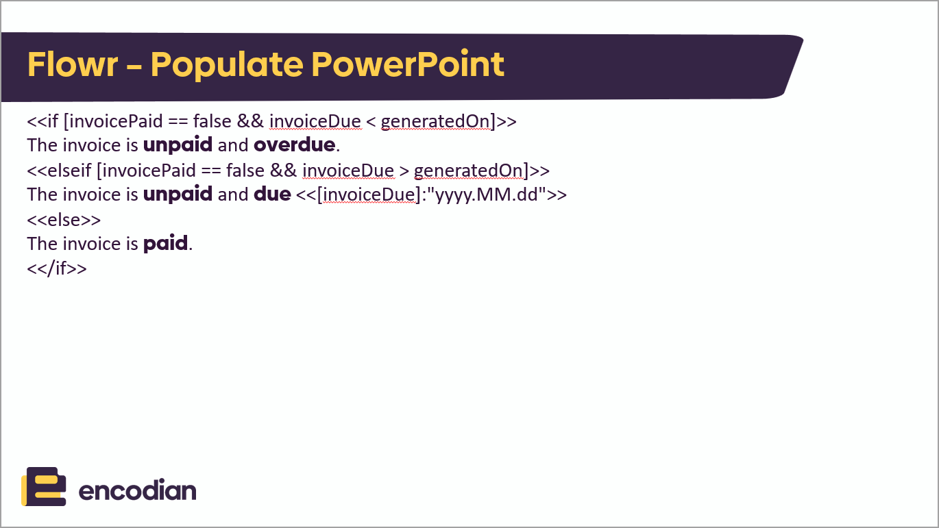 Conditional Expressions – Encodian Customer Help