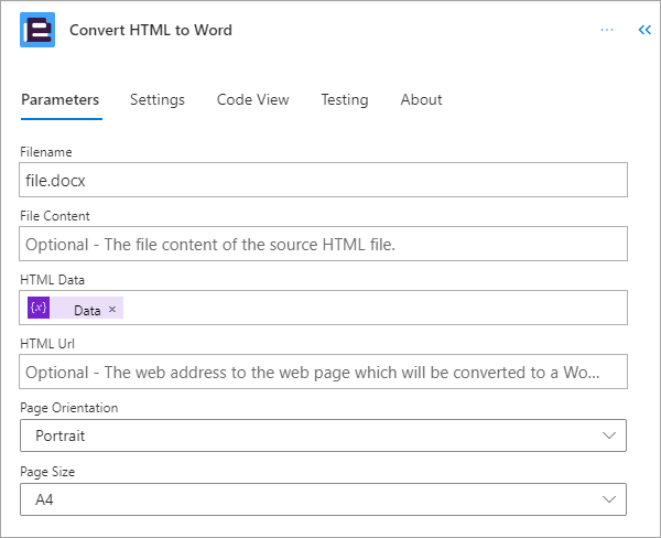 Convert HTML to Word – Encodian Customer Help
