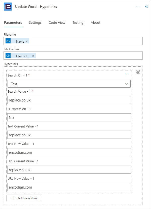 Update Word - Hyperlinks – Encodian Customer Help