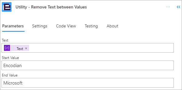 Utility - Remove Text between Values – Encodian Customer Help Utility - Remove Text between Values – Encodian Customer Help