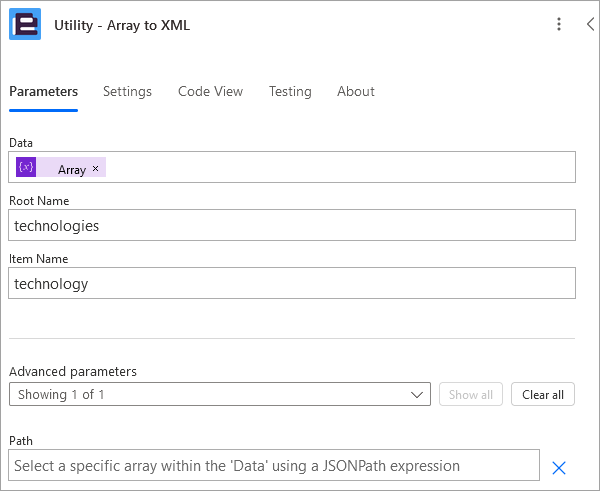 Utility - Array to XML – Encodian Customer Help