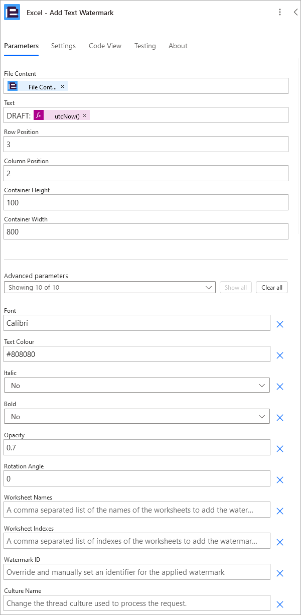 Excel Add Text Watermark Encodian Customer Help 