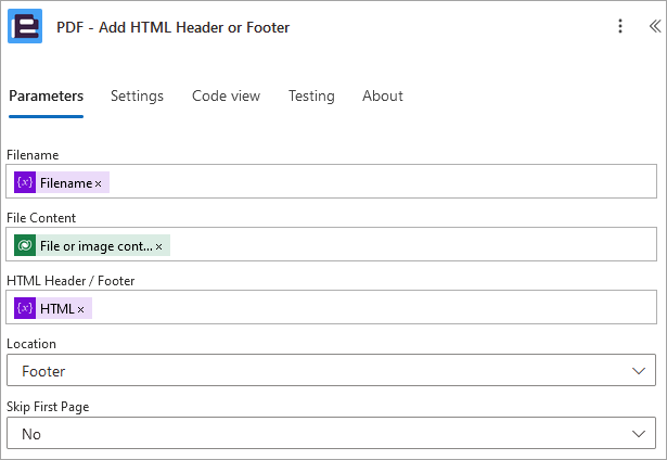 PDF - Add HTML Header or Footer – Encodian Customer Help