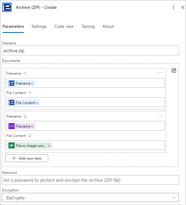 Archive (ZIP) - Create – Encodian Customer Help