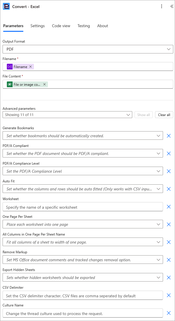 Convert - Excel – Encodian Customer Help