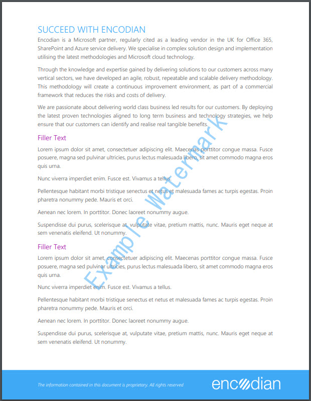 PDF - Add Text Watermark – Encodian Customer Help