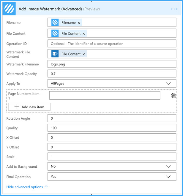 Add Image Watermark (Advanced) – Encodian Customer Help