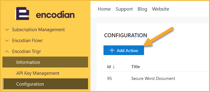 Create A Trigr Action Encodian Customer Help